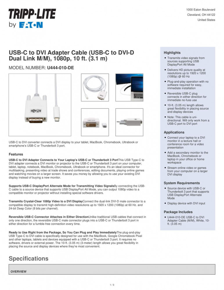 U444-010-DE technical document page 1