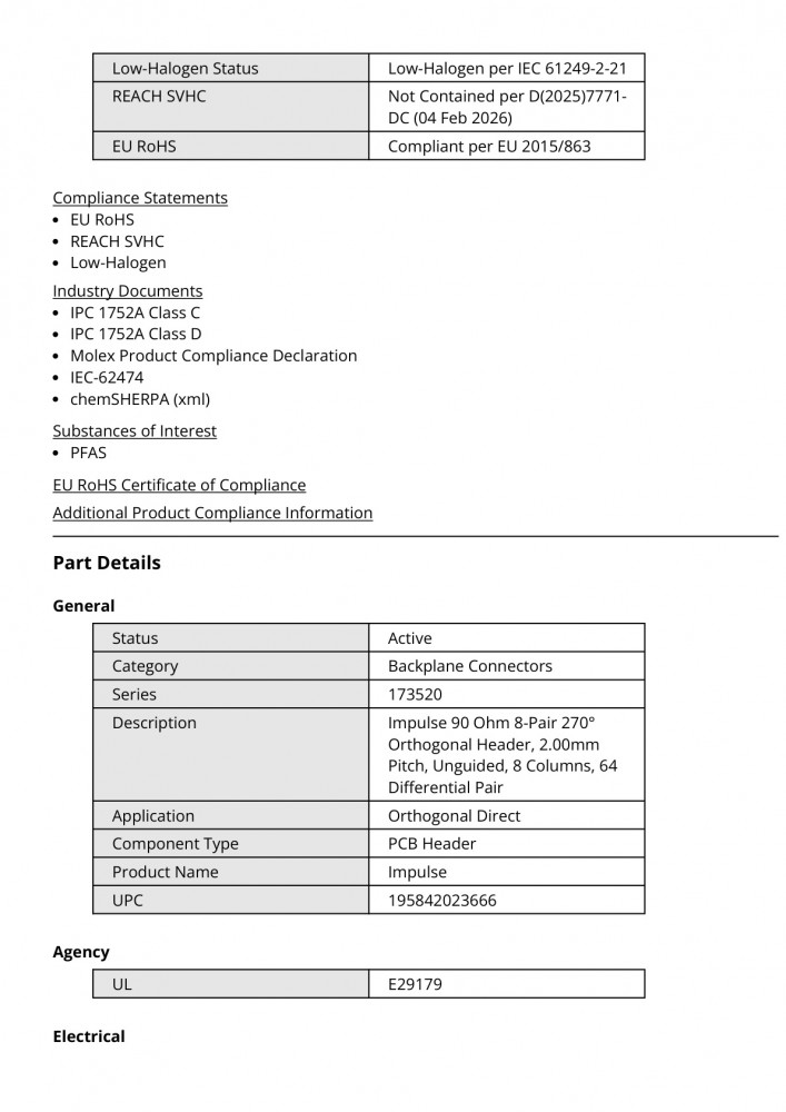 MOLEX 1735209003 product document preview, page 2