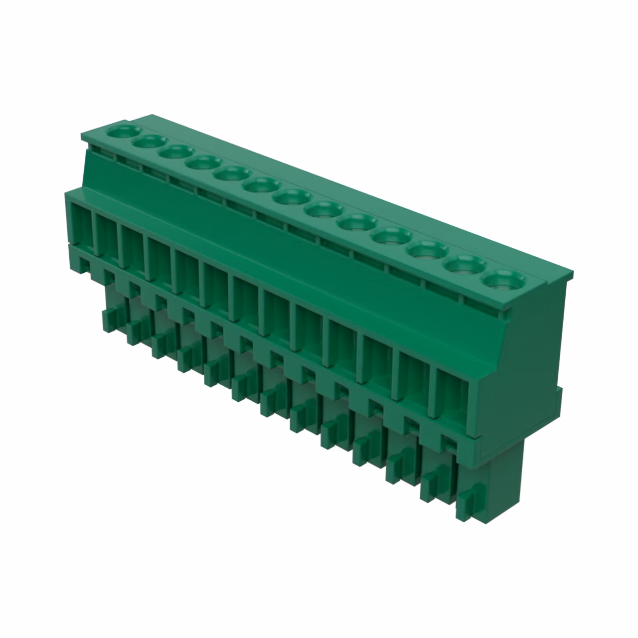 3.50mm Pitch Eurostyle Vertical Plug, with Standard Imprinting, Front Wire Entry, Green Housing, 13 Circuits for sale