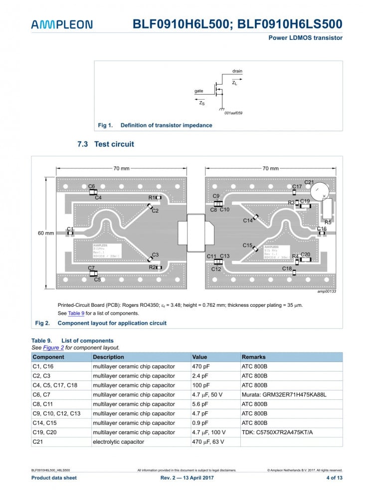 BLF0910H6L500 datasheet page 4