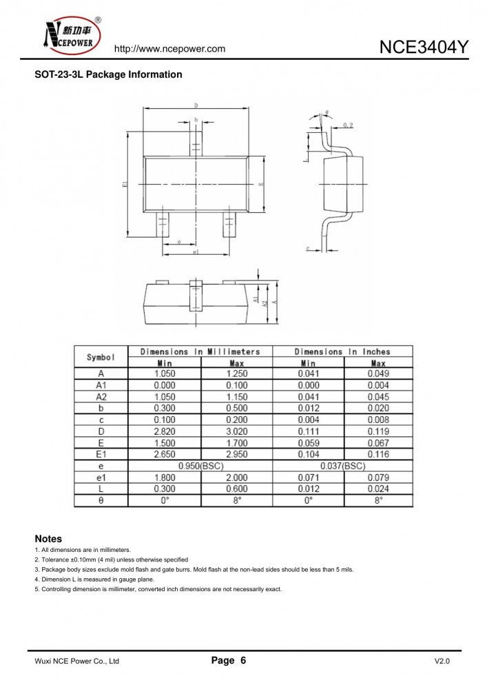 NCE3404Y datasheet page 6