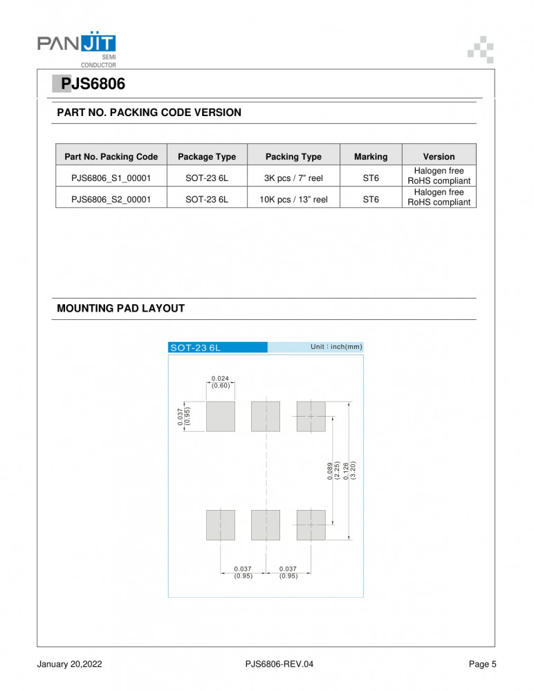PJS6806 datasheet page 5