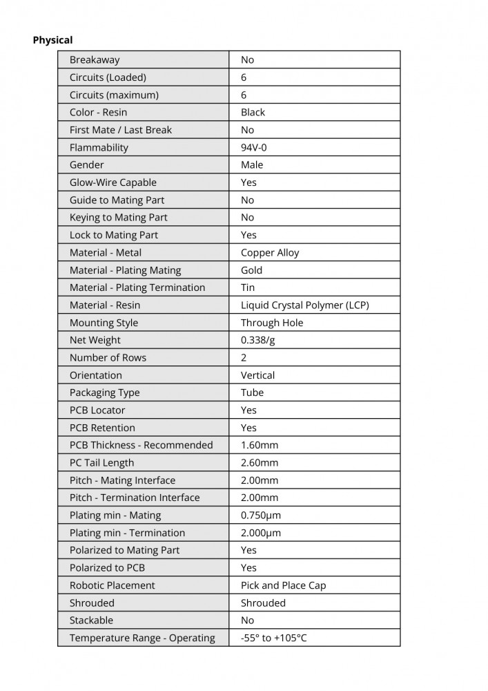 Molex Milli-Grid product specification page 3