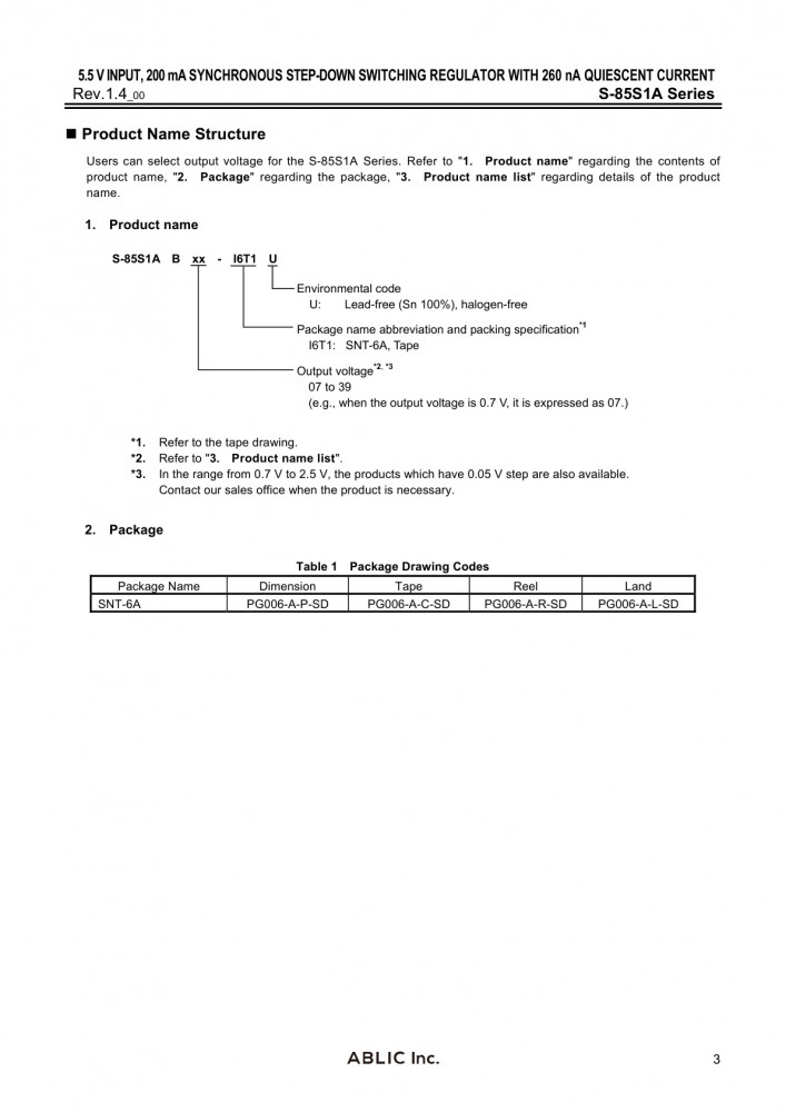 S-85S1A datasheet page 3