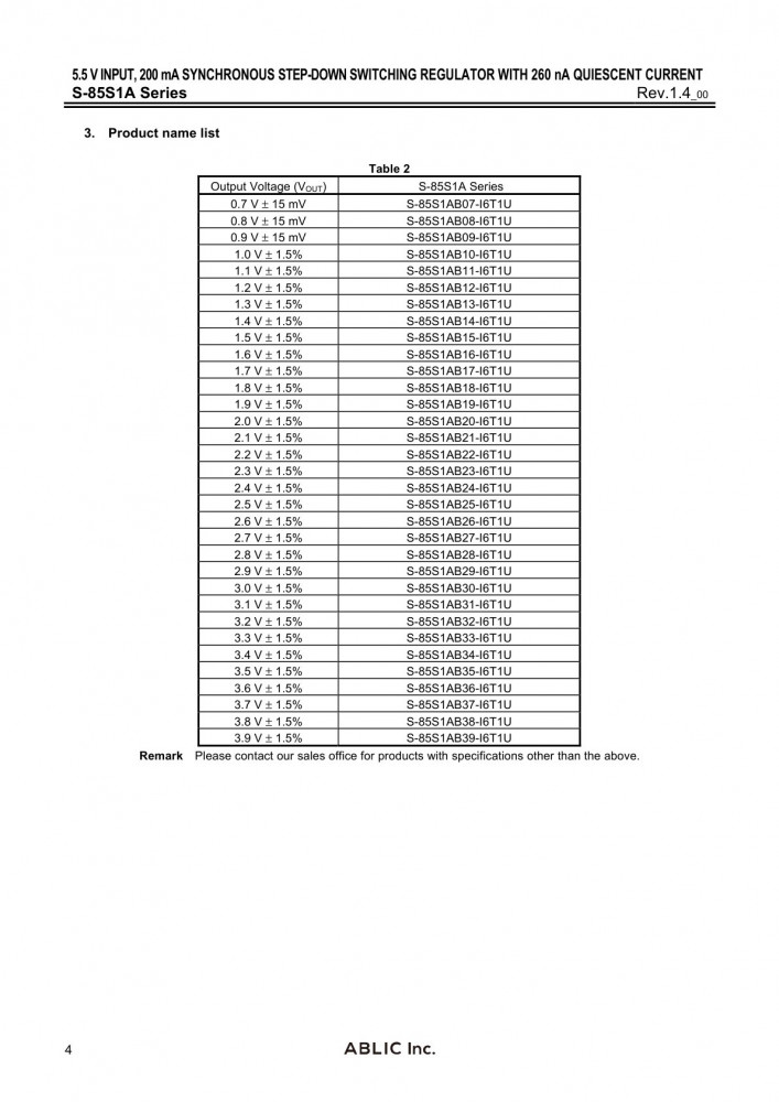 S-85S1A datasheet page 4