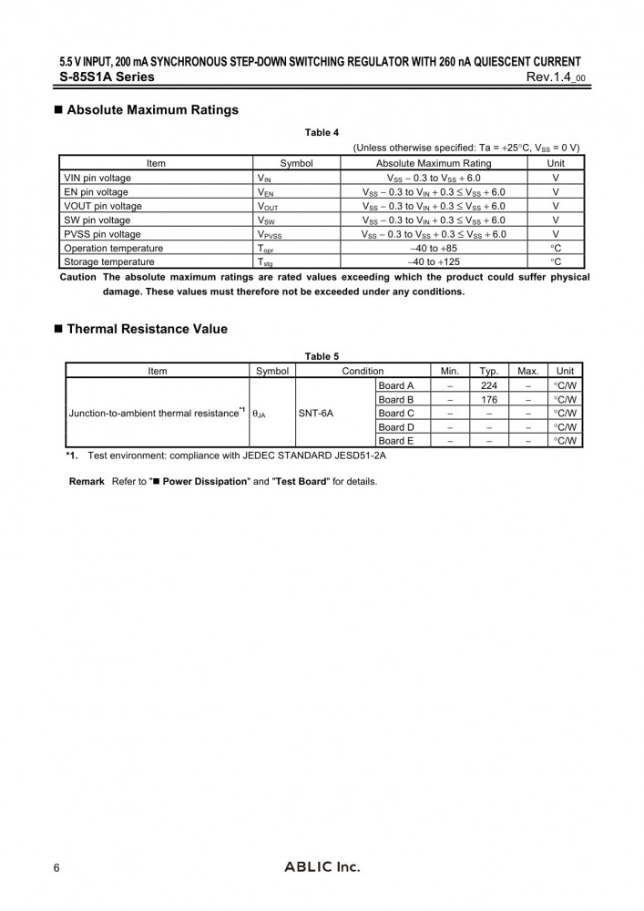 S-85S1A datasheet page 6