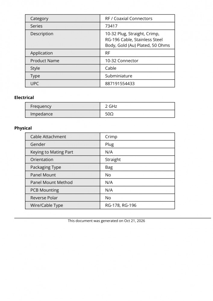 Technical document page 2 for product 734156691