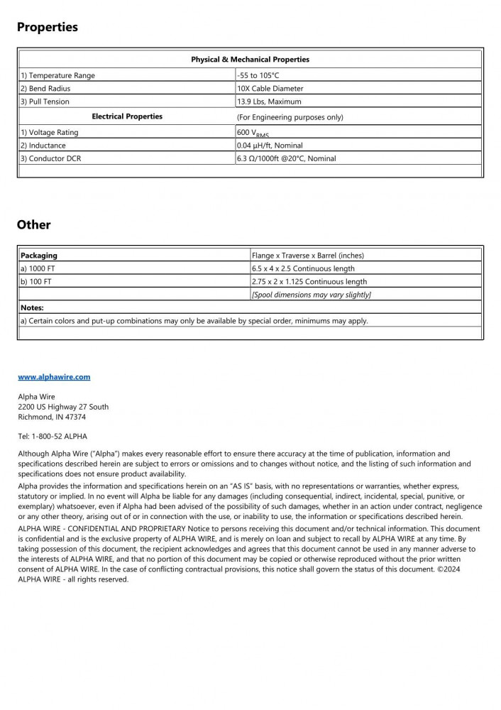 Alpha Wire 1857 technical specification page 2