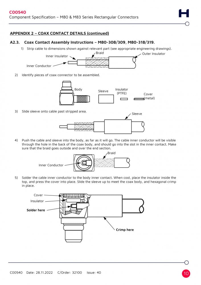 Harwin Datamate specification page 10