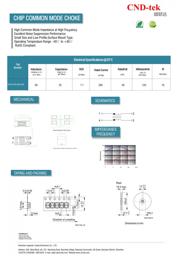 CML3416S-60UH MH manufacturer technical document