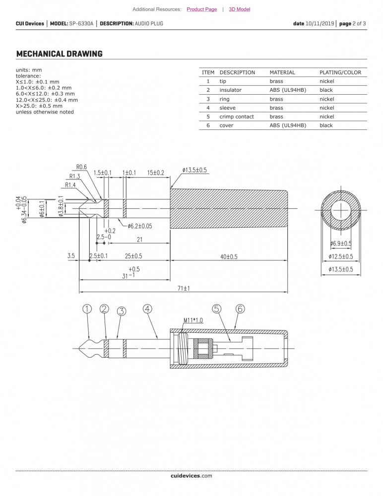 SP-6330A technical document page 2