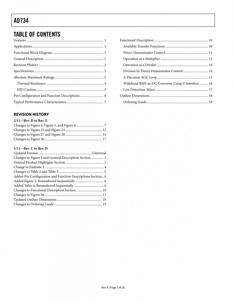 AD734 technical document page 2