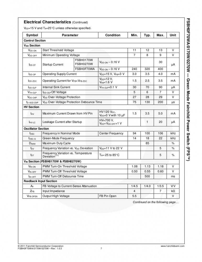 FSBH0170W datasheet page 8