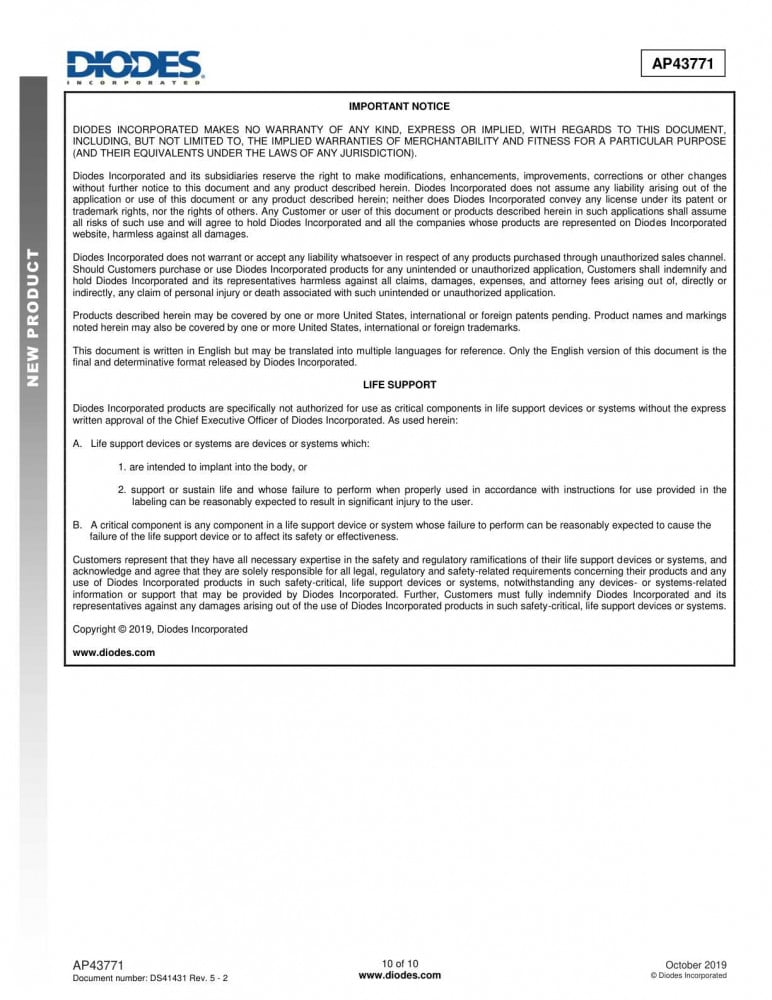 AP43771FBZ-13 datasheet page 10