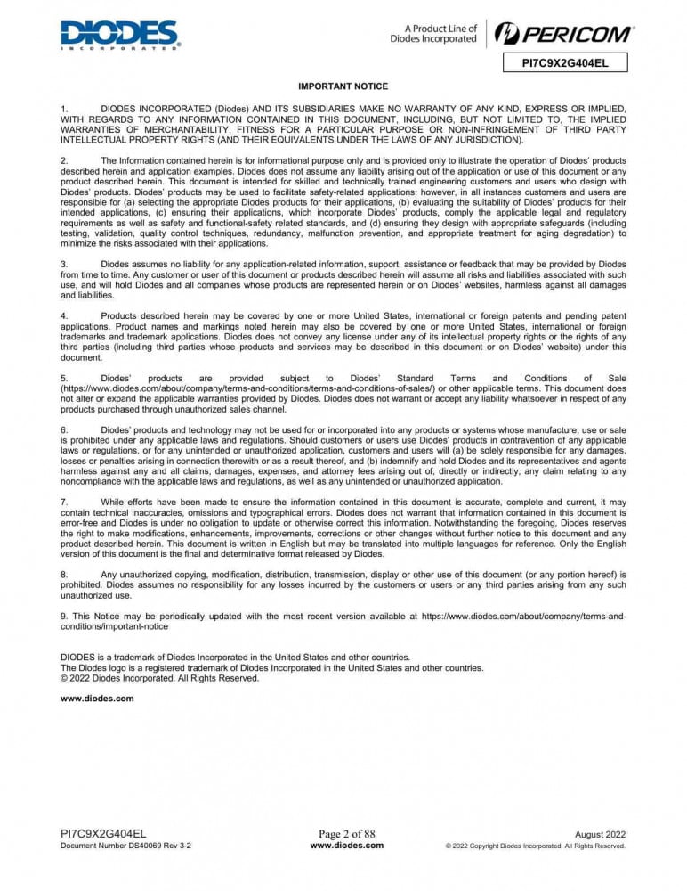 PI7C9X2G404ELZXAE datasheet page 2