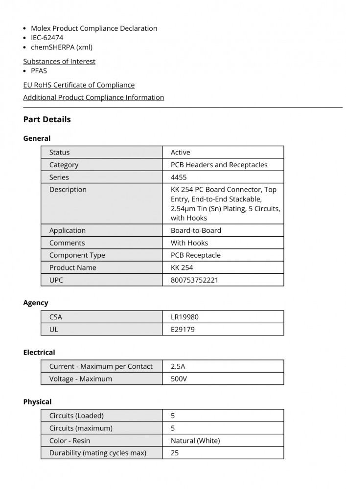 MOLEX 22022055 technical document preview, page 2