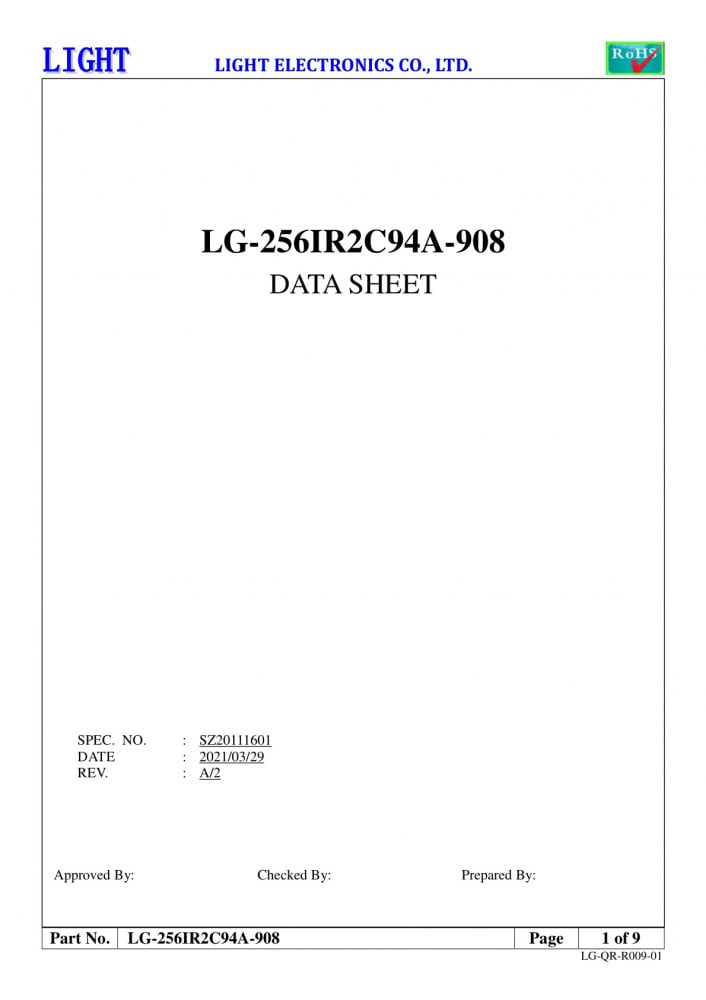 LG-256IR2C94A-908 datasheet page 1