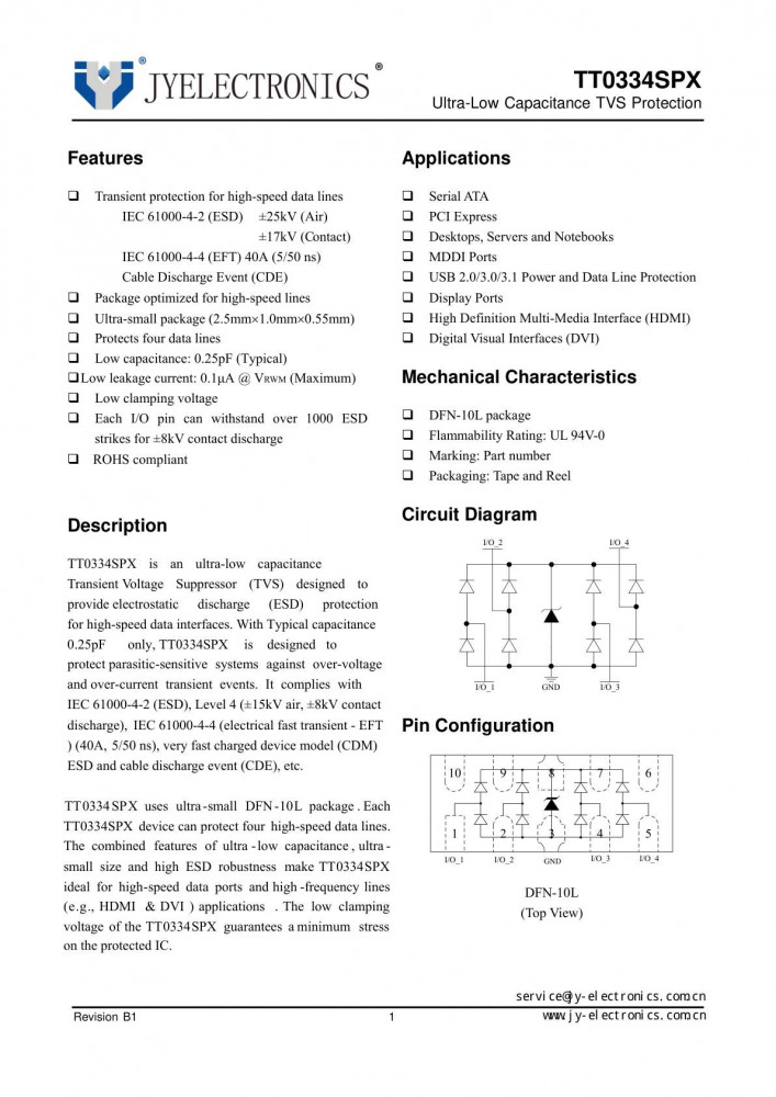 TT0334SPX datasheet page 1