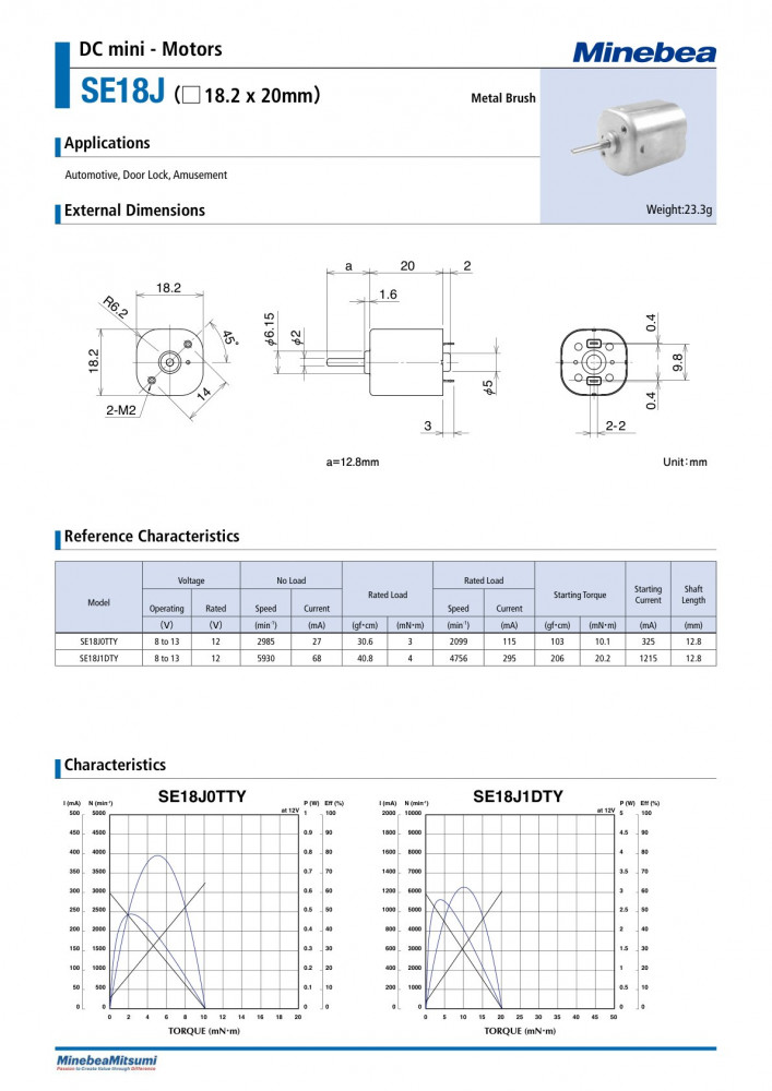 SR18M1TTC technical document page 1
