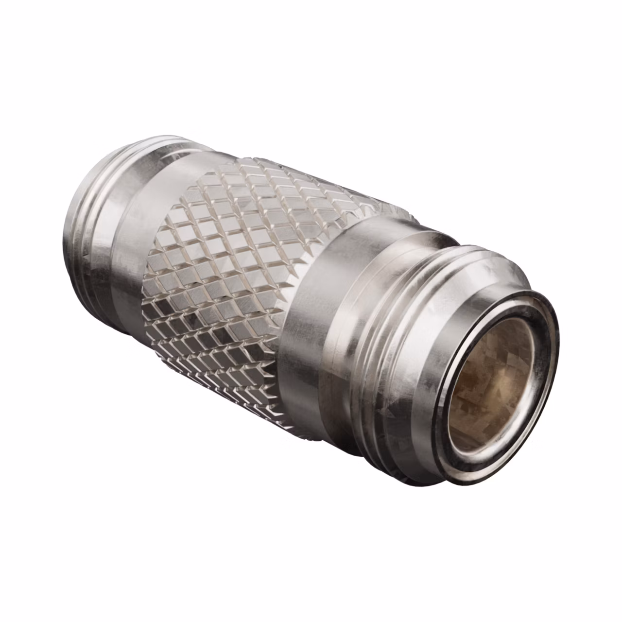 N Jack-to-N Jack Adapter, Brass Body, Nickel (Ni) Plated, One Piece Per Bag, 50 Ohms for sale
