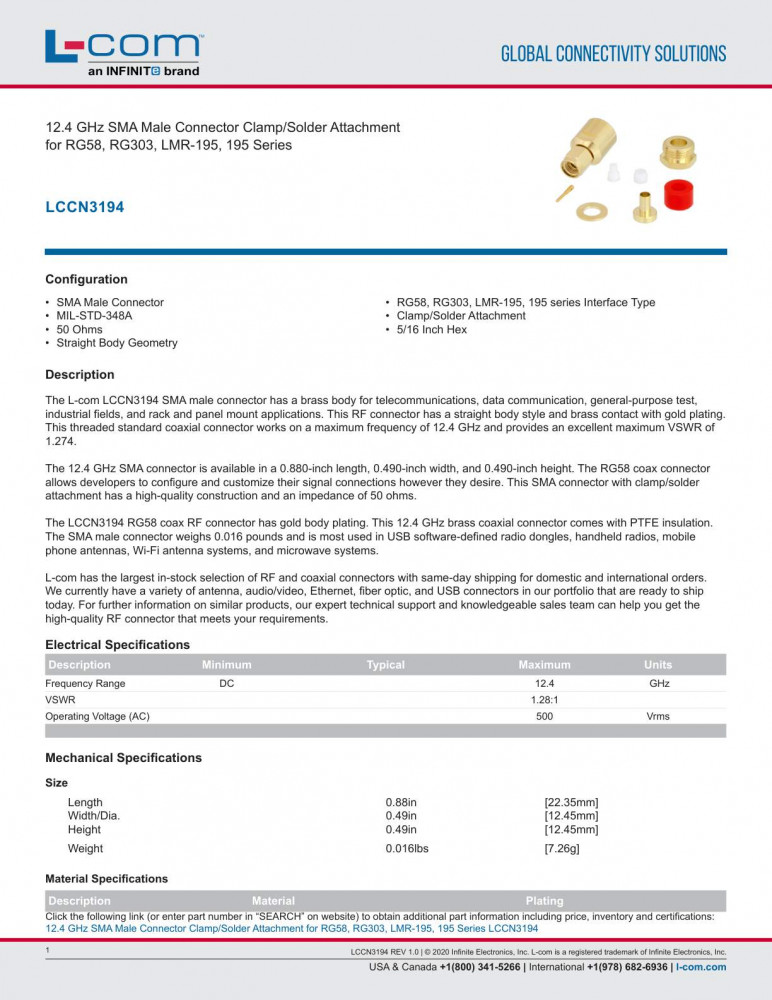 LCCN3194 technical document page 1