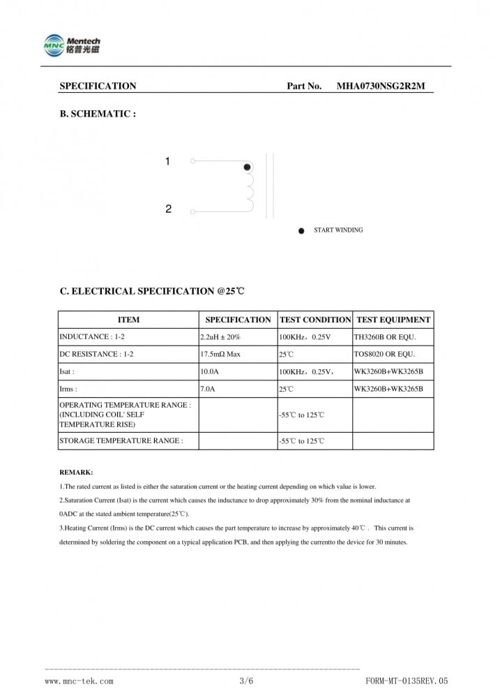 MHA0730NSG2R2M specification page 4