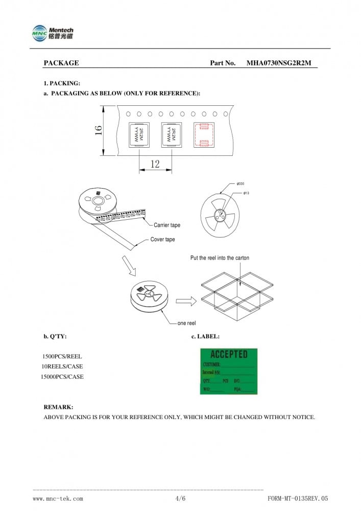 MHA0730NSG2R2M specification page 5