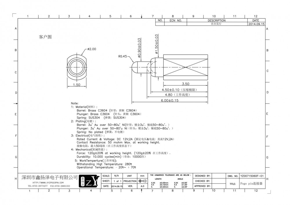 YZ00715060F-01 packaging specification page 3