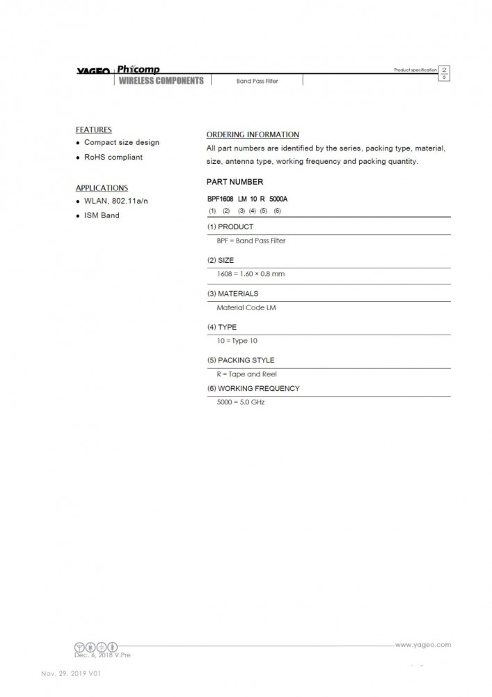 BPF1608LM10R5000A datasheet page 2