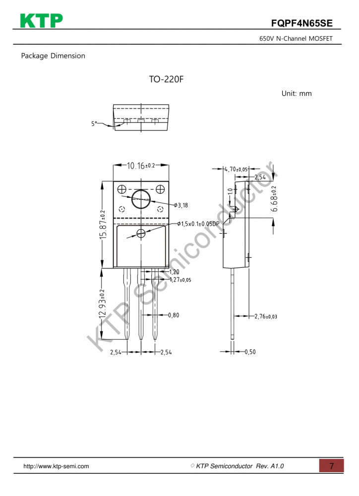 FQPF4N65SE datasheet page 7