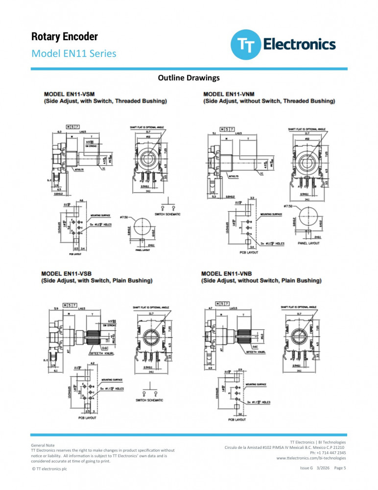 EN11 series rotary encoder document page 5