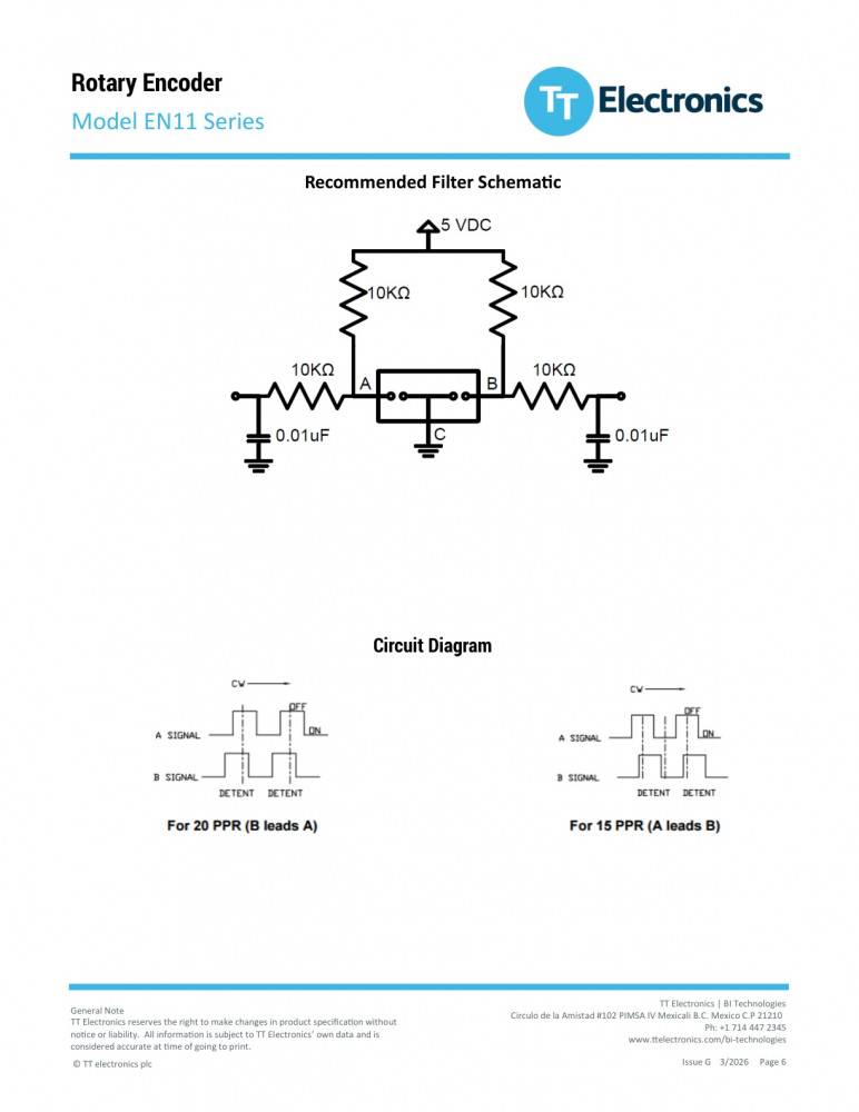 EN11 series rotary encoder document page 6