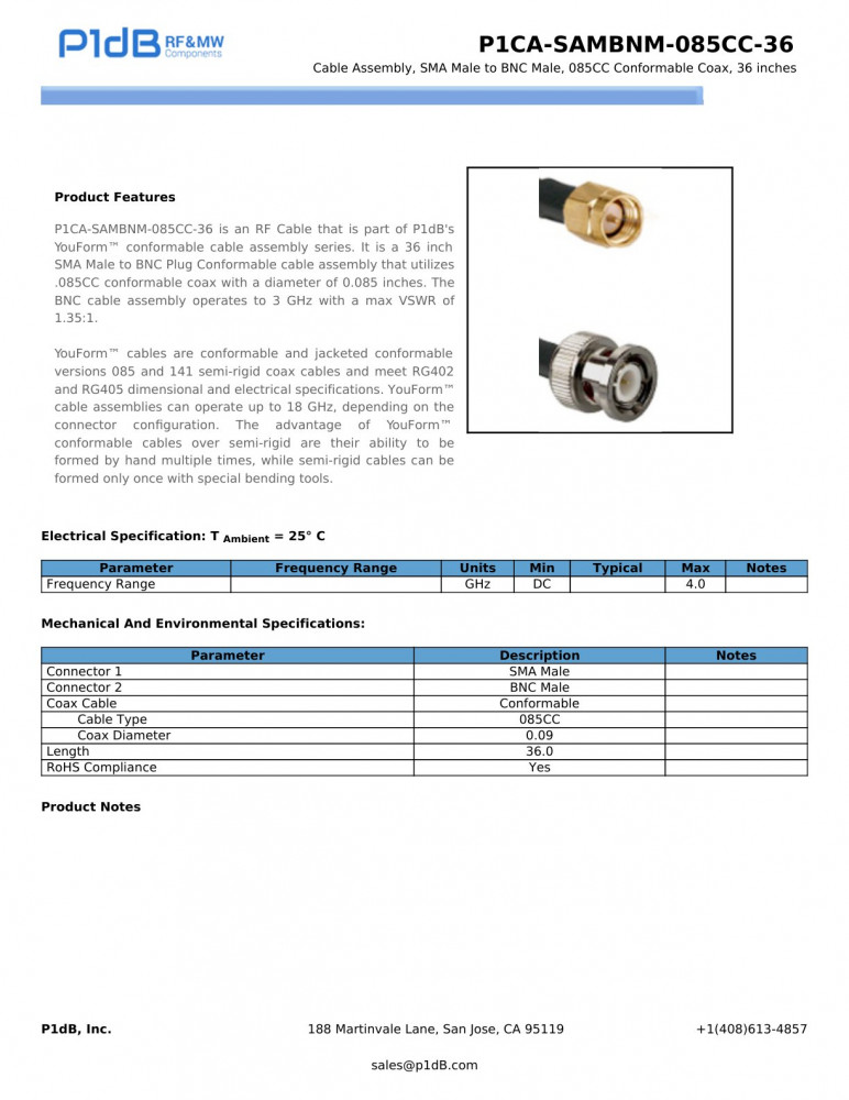 P1CA-SAMBNM-085CC-36 product documentation preview