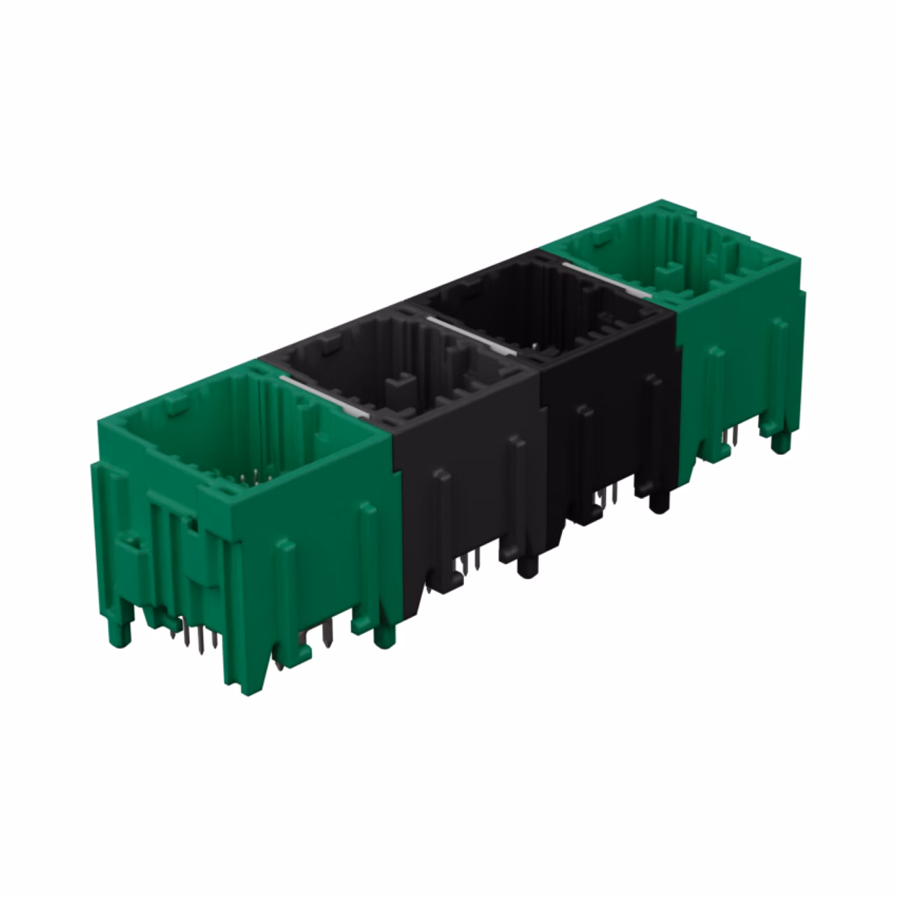 stAK50h 4 Bay Vertical Hybrid Header, 113 Circuits, Bay 1: 25 Circuits/Key 1/Green; Bay 2: 28 Circuits/Key 1/Dark Gray; Bay 3: 32 Circuits/Key 1/Black; Bay 4: 28 Circuits/Key 2/Green; Tube for sale