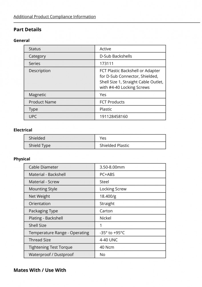 MOLEX 1731110323 product drawing, page 2