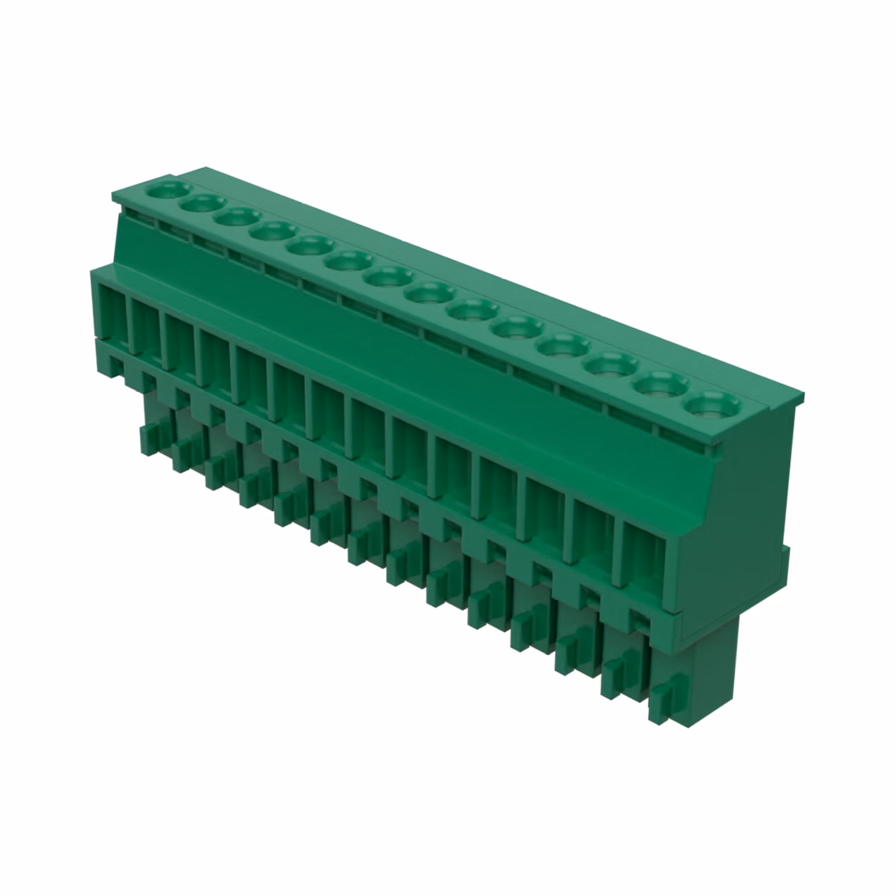 3.50mm Pitch Eurostyle Vertical Plug, with Standard Imprinting, Front Wire Entry, Green Housing, Gold (Au) Plated, 14 Circuits for sale