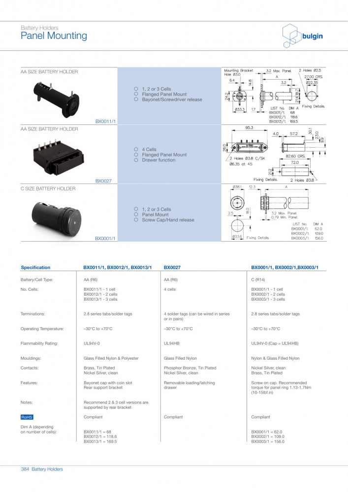 Bulgin battery holder documentation page 4