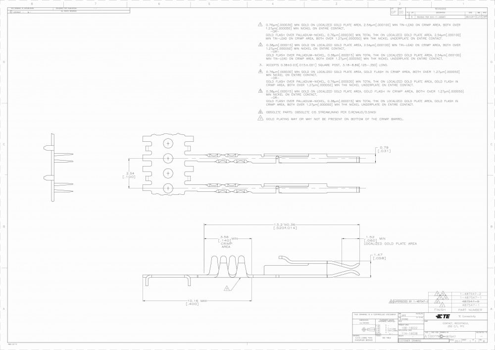 TE Connectivity 1-487547-2 controlled drawing preview