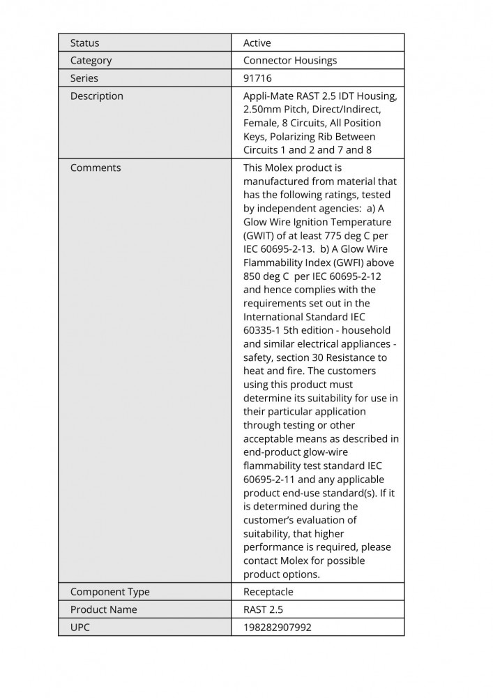 MOLEX 917162517 document preview, page 2