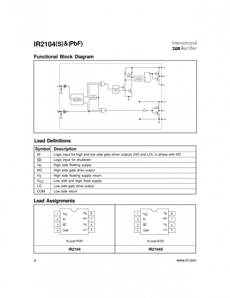 IR2104STRPBF datasheet page 4