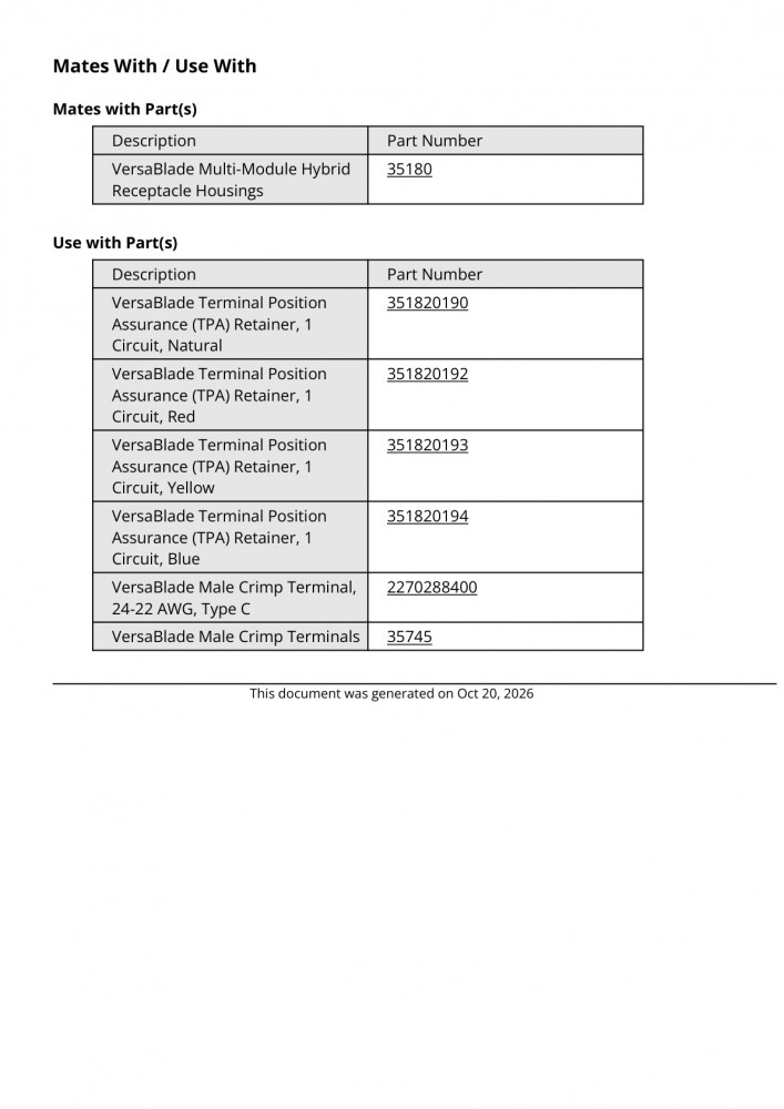 Technical document image 3 for MOLEX 351810214