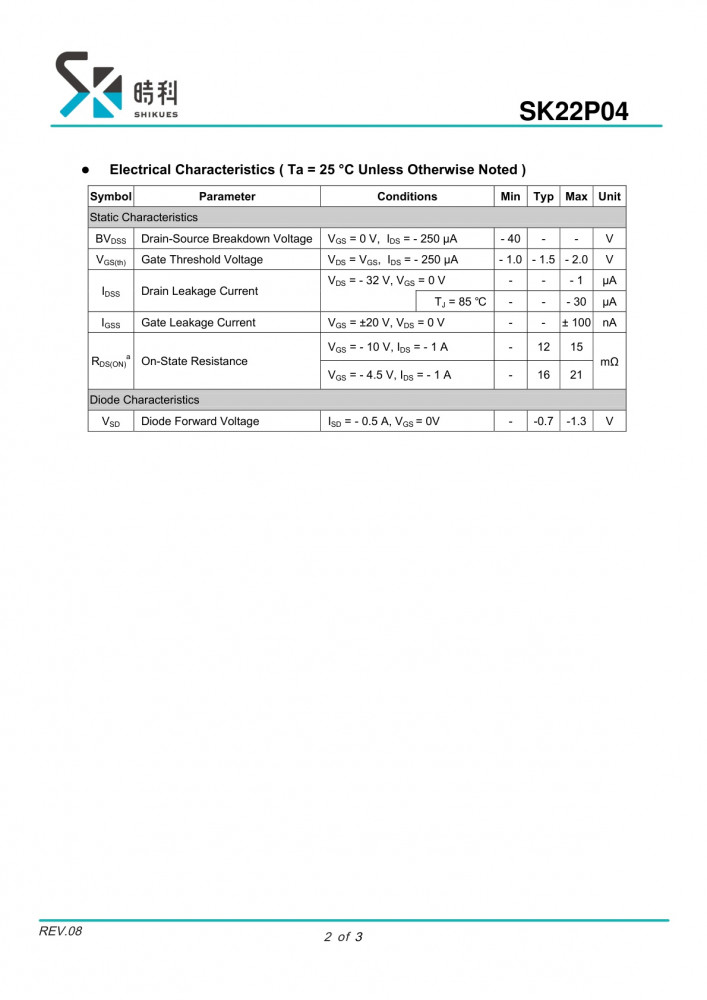 SK22P04 datasheet page 2