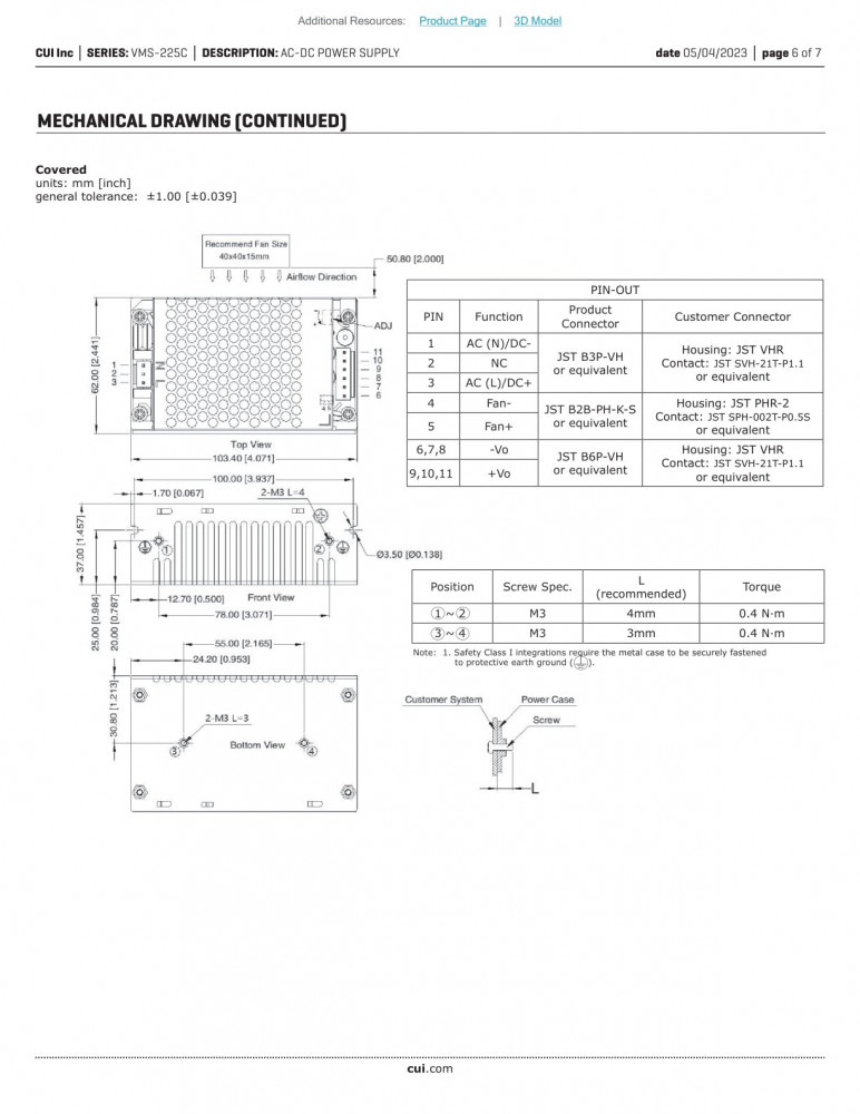 VMS-225C series datasheet page 6