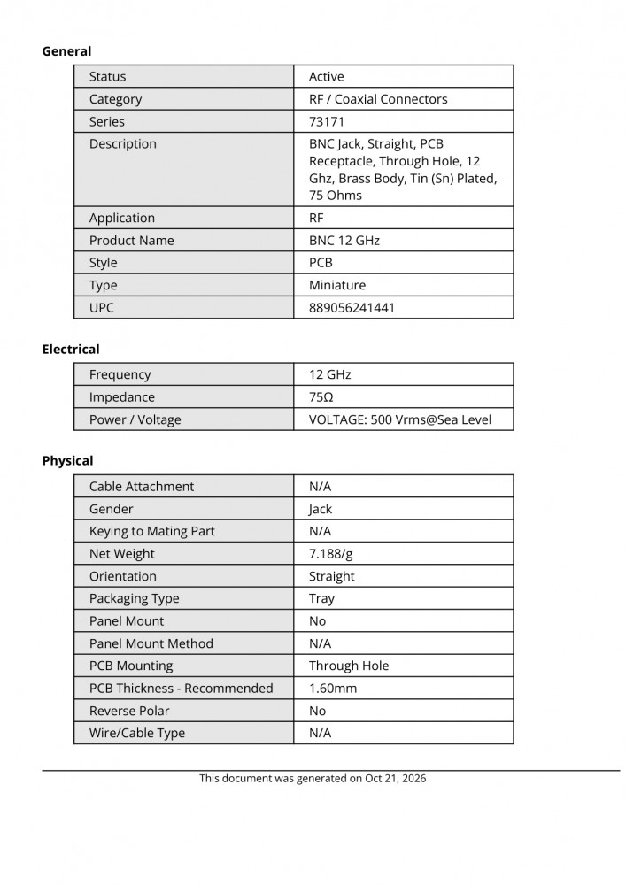 Technical document image 2 for MOLEX 731716590