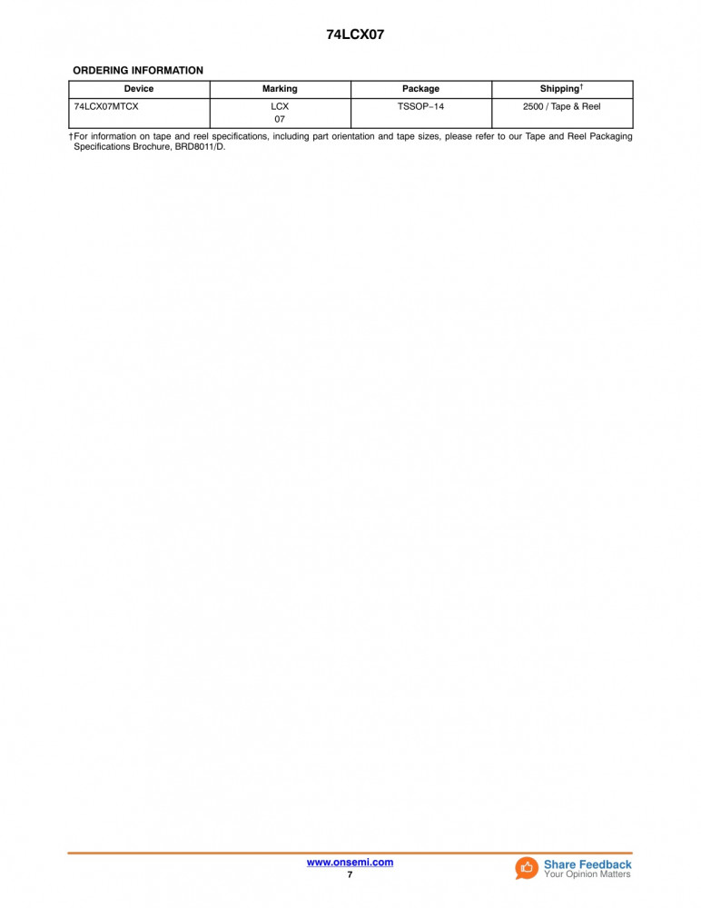 74LCX07 technical document page 7