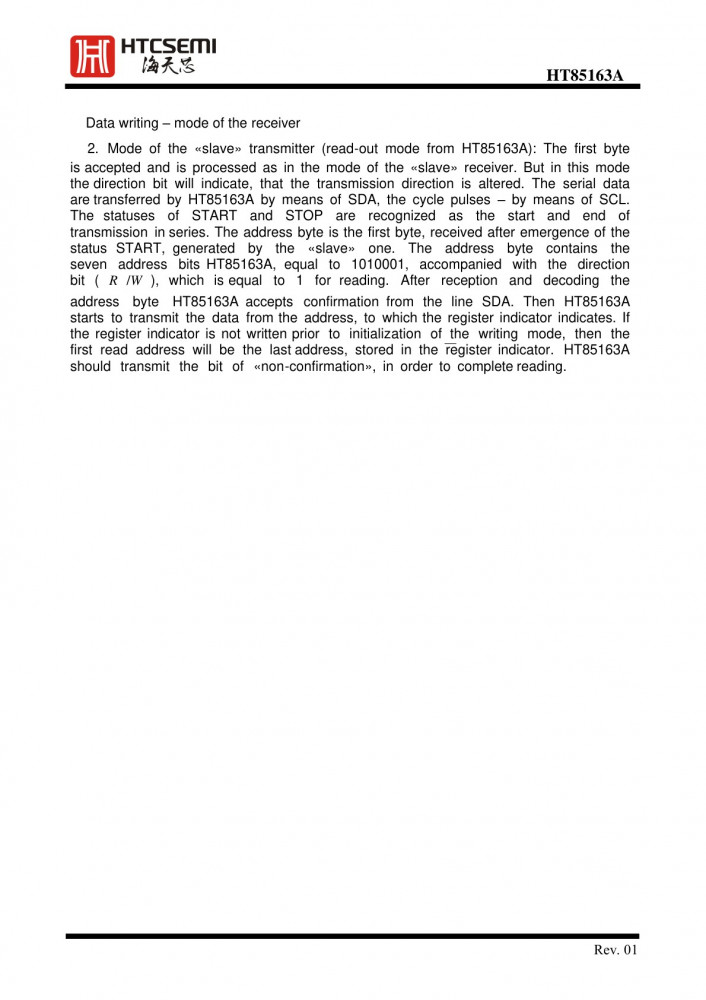 HT85163A datasheet page 10