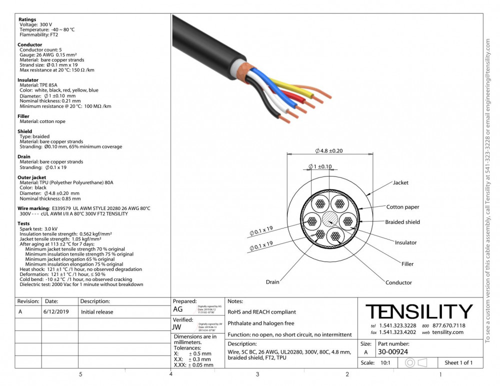 Product drawing page for Tensility International part 30-00924
