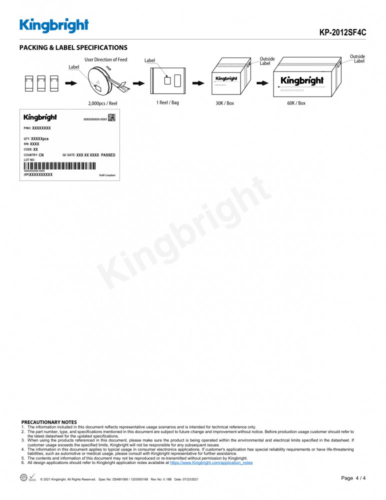 KP-2012SF4C datasheet page 4