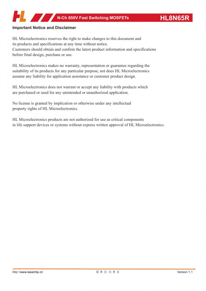 HL 8N65R datasheet page 8