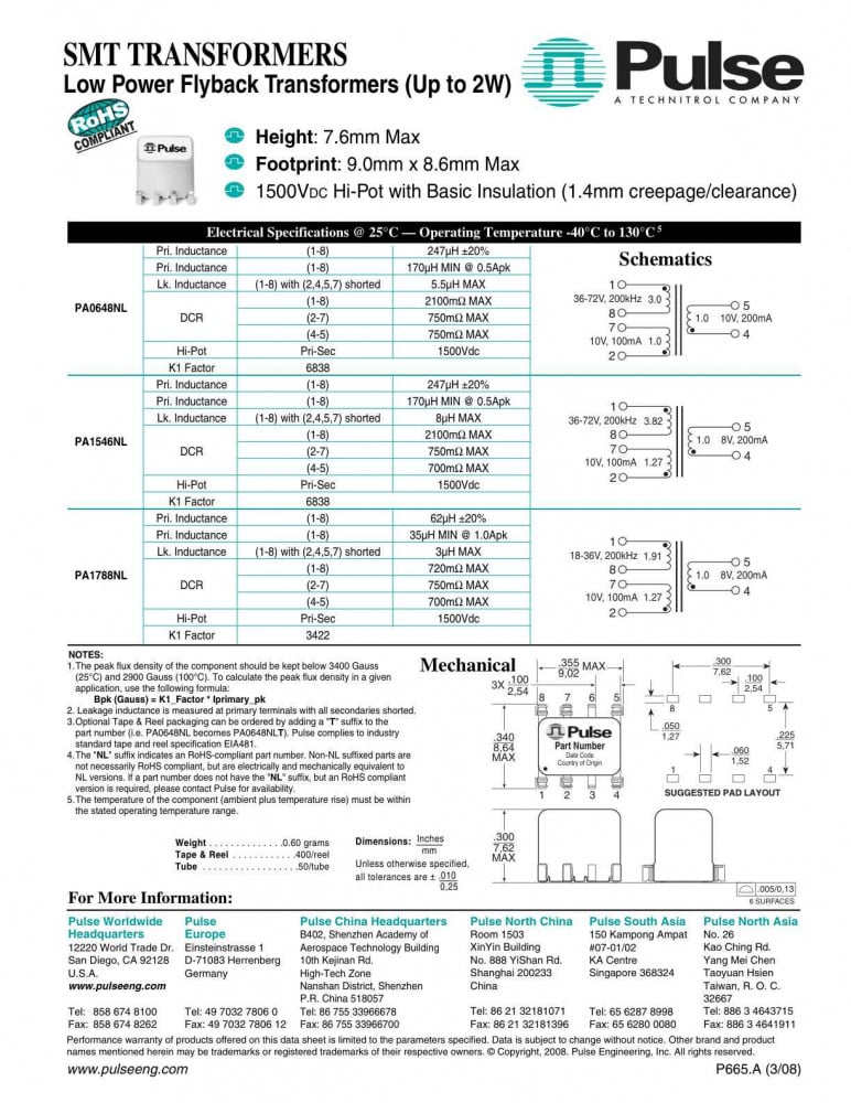 PA0648NL official datasheet page